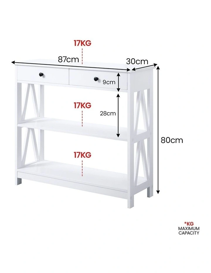 Sarantino Ezra Console Table in White | MYER