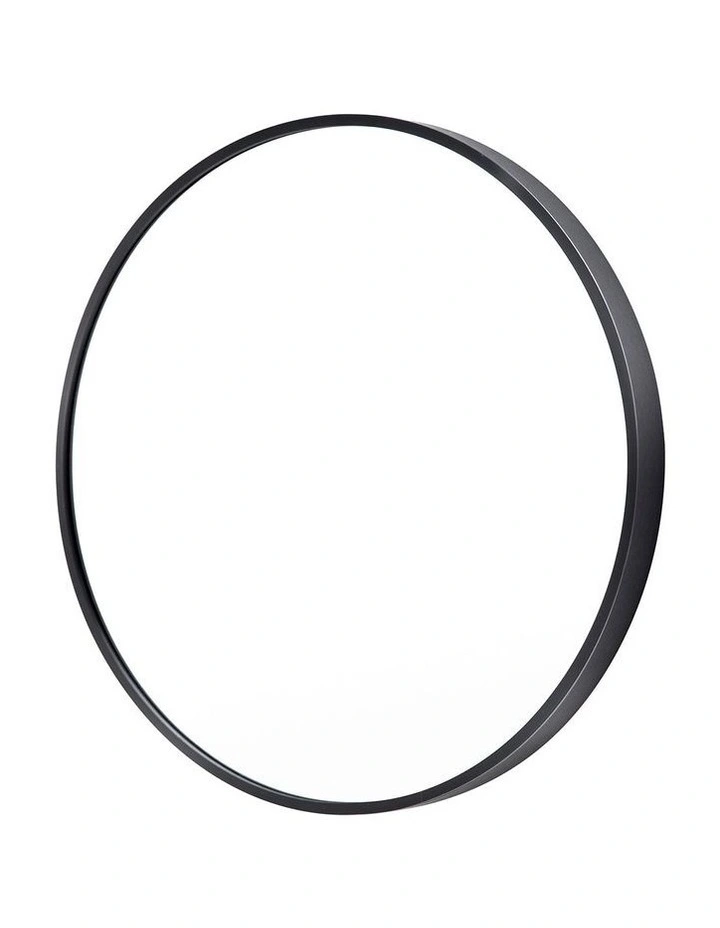 La Bella Round Aluminum Frame Wall Mirror 50cm in Black | MYER