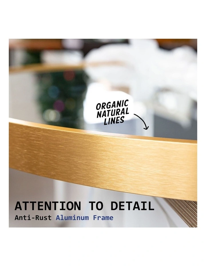 La Bella Round Aluminum Frame Wall Mirror 60cm in Gold | MYER