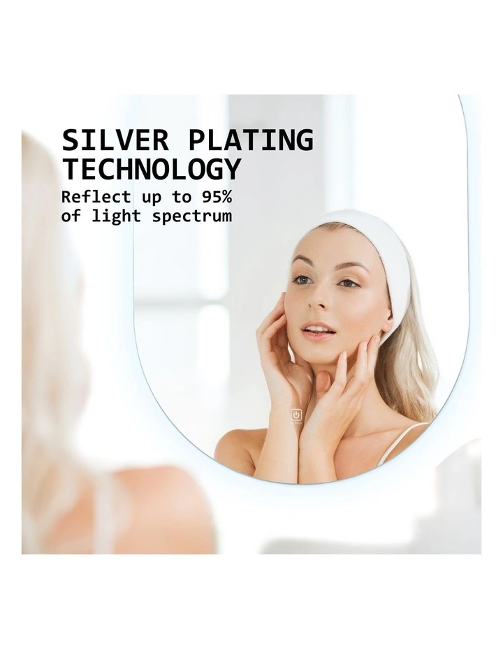 La Bella LED Oval Touch Anti-Fog Makeup Bathroom Vanity Wall Mirror 2 ...