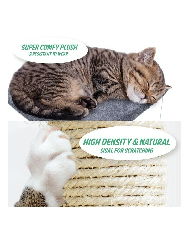 Paw Mate Multi Level Scratcher Mono Cat Tree 69cm in Grey | MYER