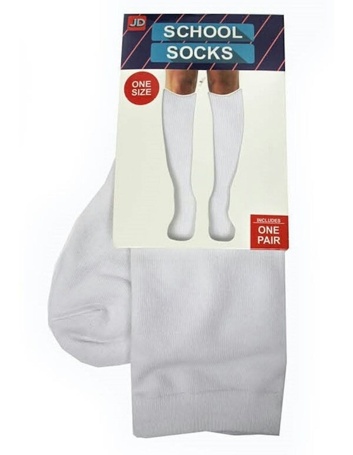 BR Apparel Cotton Plain Knee High School Socks 1 Pair in White | MYER