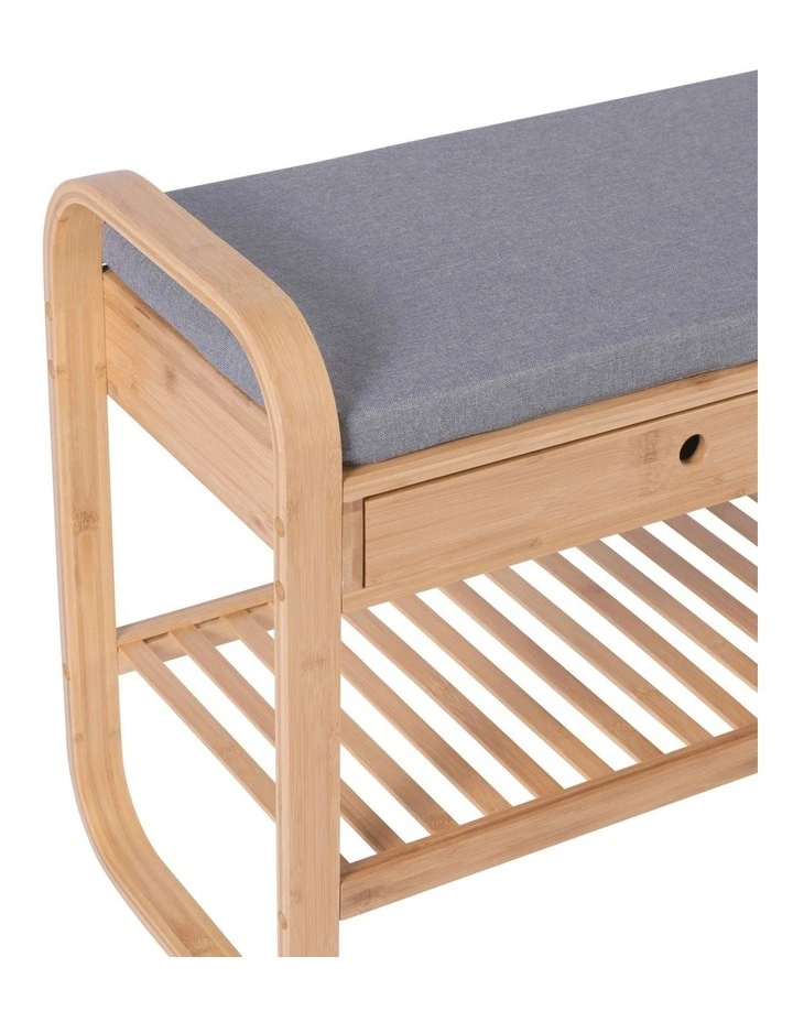 Sherwood Home Natural Bamboo Seated Shoe Storage Rack With Bench ...