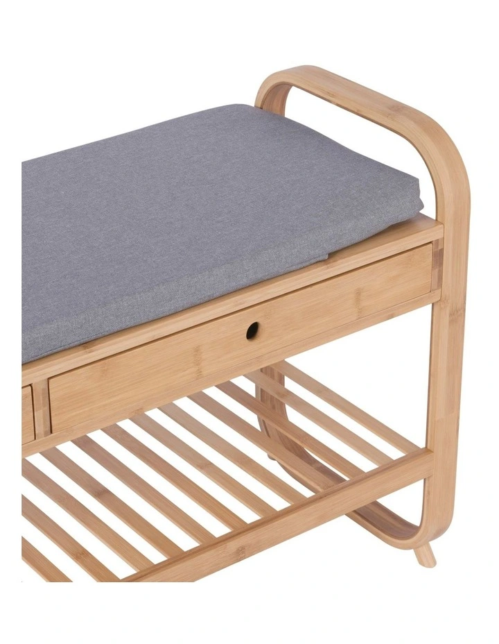 Sherwood Home Natural Bamboo Seated Shoe Storage Rack With Bench ...