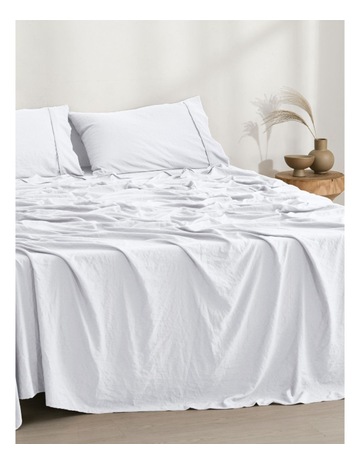 Dreamaker Superfine Washed King Pillowcase x2 in White | MYER