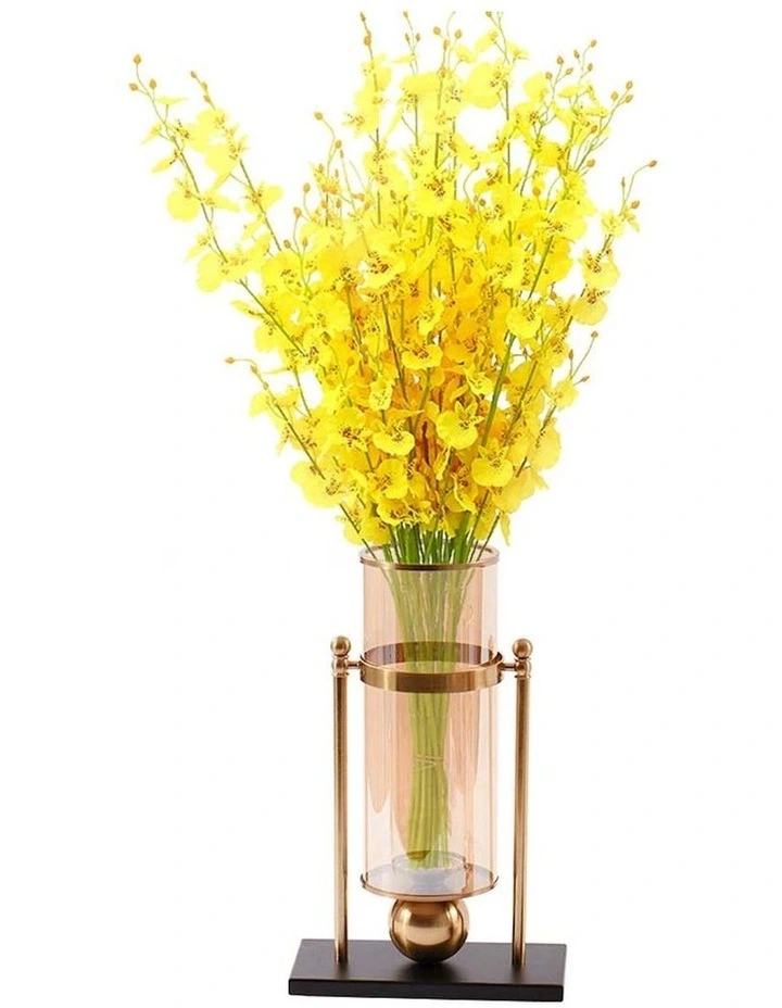 SOGA Modern Transparent Glass Vase With Artificial Flower 42cm In Multi ...