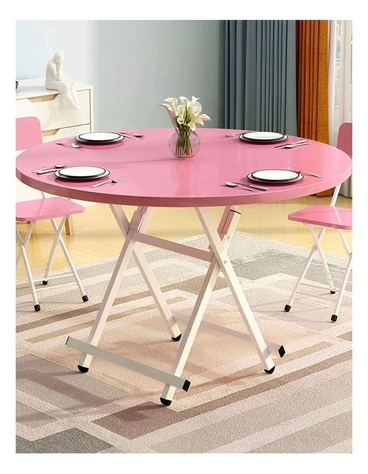 SOGA Portable Round Folding Dining Table in Pink | MYER