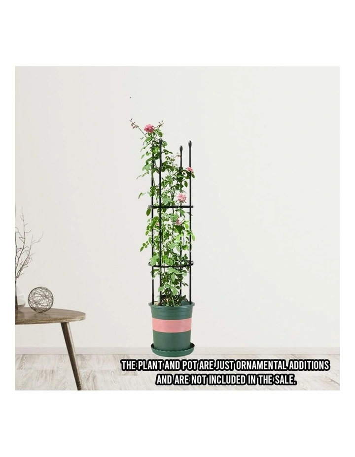 SOGA 4-Bar Plant Frame Stand Vine With Rings 103cm In Black | MYER