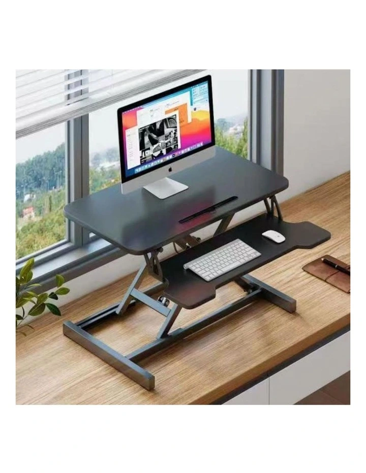 Ekkio 80x40cm Height Adjustable Standing Desk Riser in Black | MYER