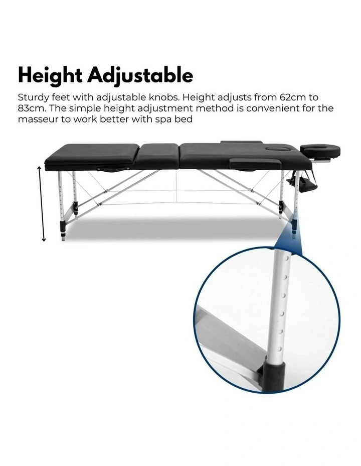 Onirest 3 Fold Portable Aluminium Massage Table In Black Myer
