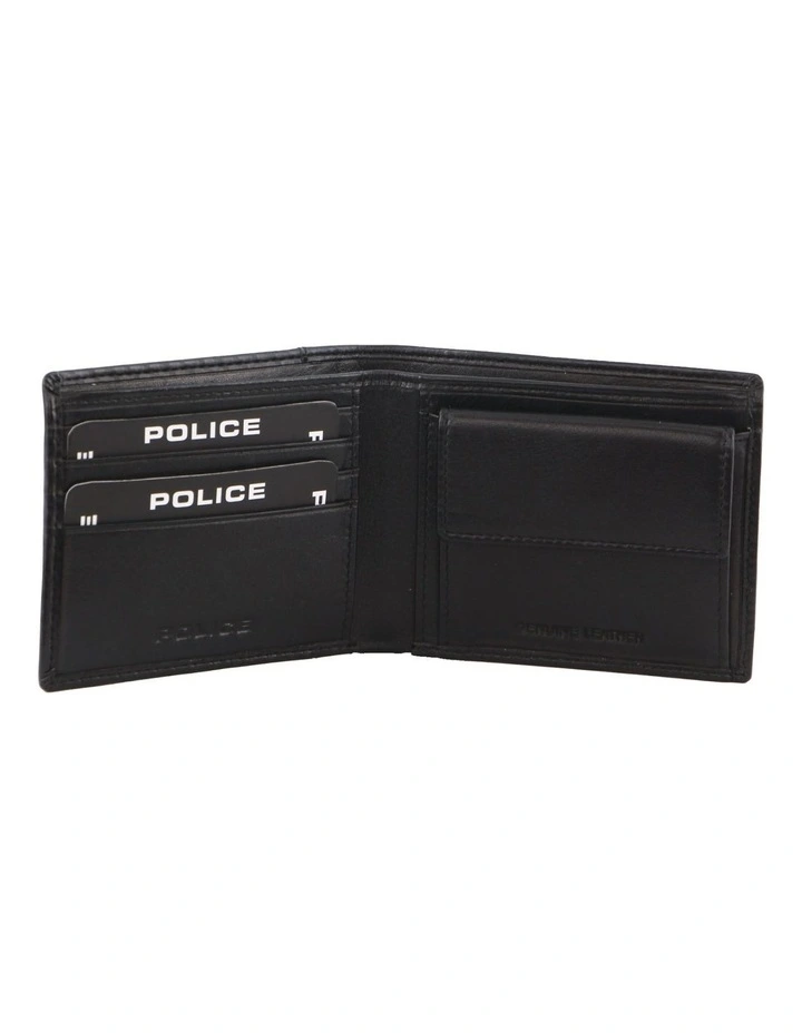 Police Leather Slimline Bi-Fold Wallet in Black | MYER
