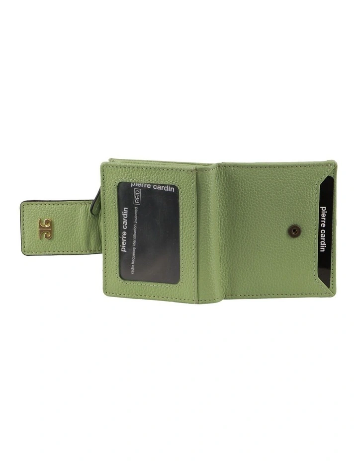 PIERRE CARDIN Leather Flip-Over Bi-Fold Wallet in Jade | MYER