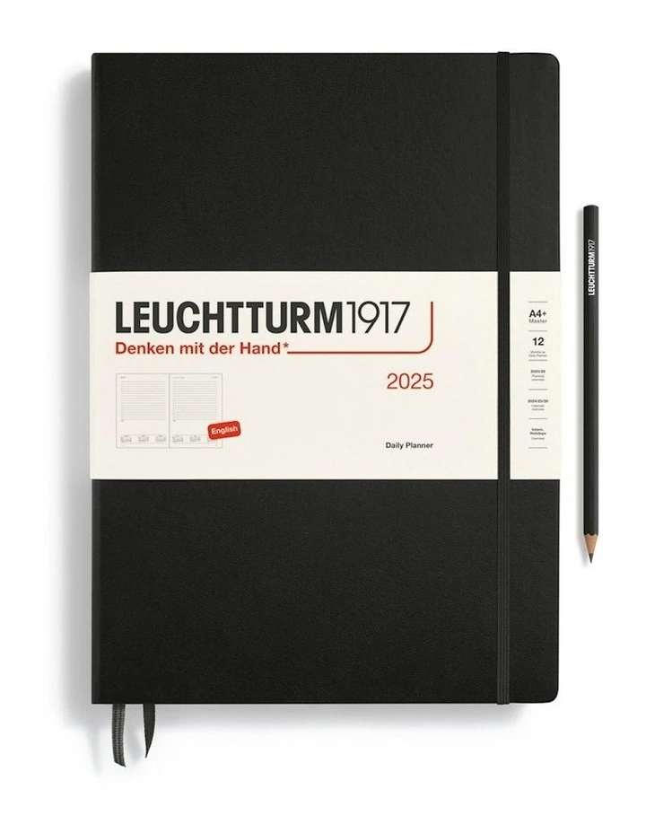 LEUCHTTURM1917 Master (A4+) Hardcover Daily Planner 2025 in Black | MYER