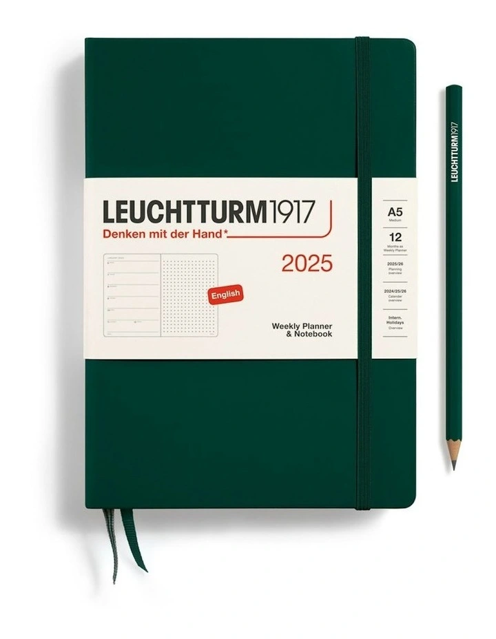 LEUCHTTURM1917 Medium (A5) Weekly Planner Dotted Hardcover Notebook ...