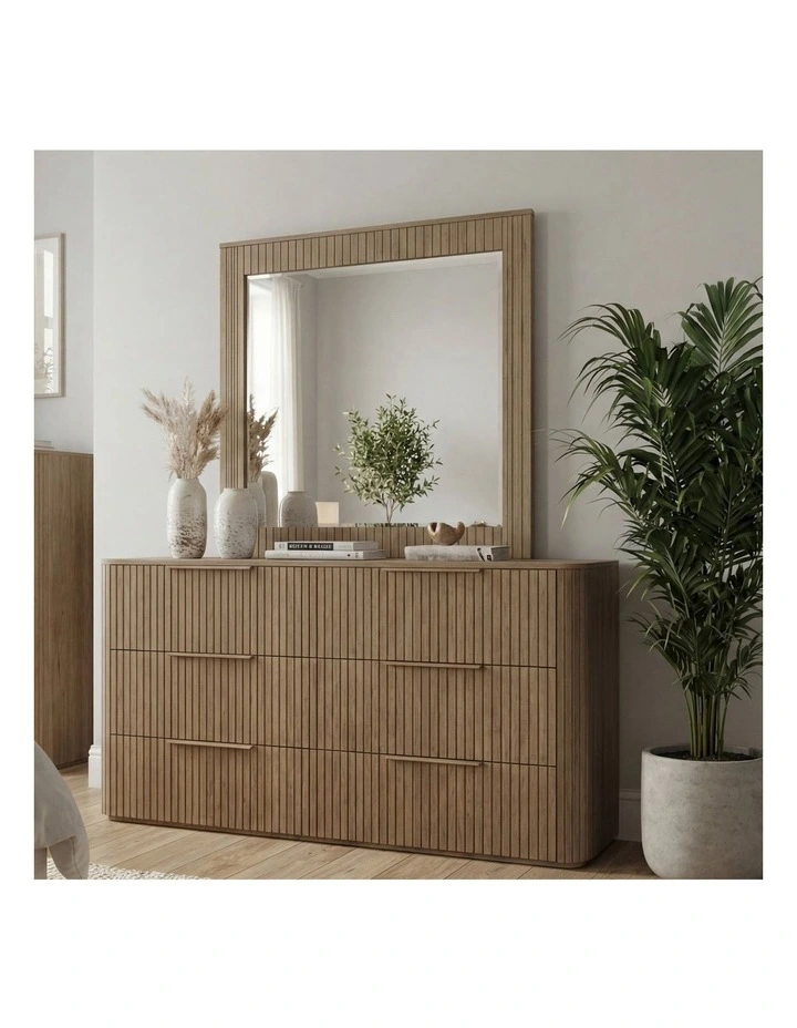 Melbournians Furniture Bedroom Suite 4 Pcs In oak Colour with Dresser ...