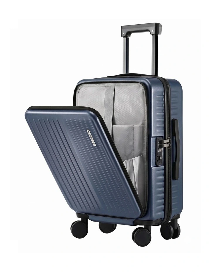 Wanderlite Carry On Front Pocket Luggage Suitcase in Navy | MYER