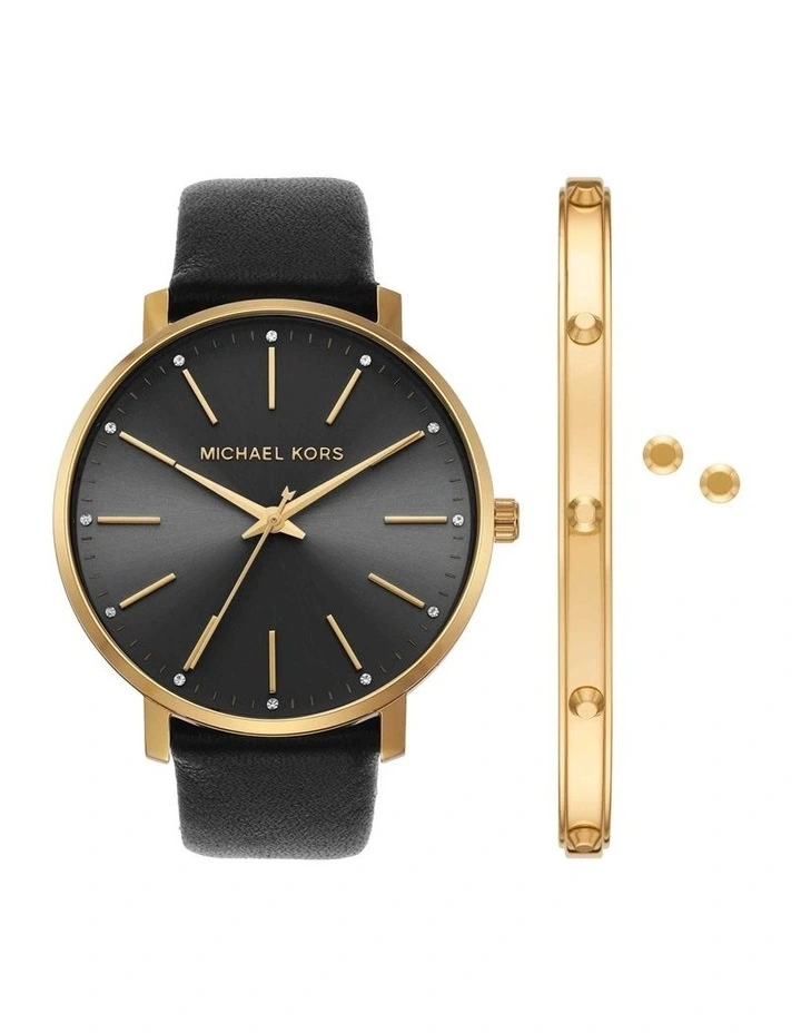 Michael Kors Pyper Leather Watch in Black | MYER