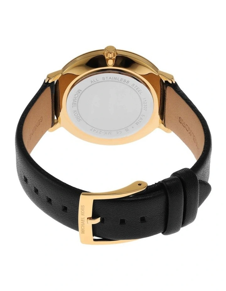 Michael Kors Pyper Leather Watch in Black | MYER