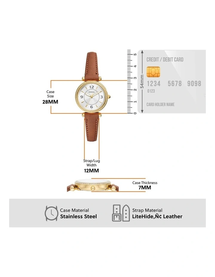 Fossil Stainless Steel ES5297 Carlie Watch in Brown | MYER