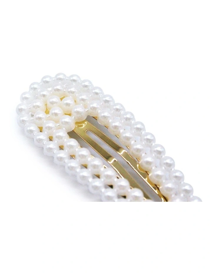 Wishes Pearl Clips 2 Pack in White | MYER