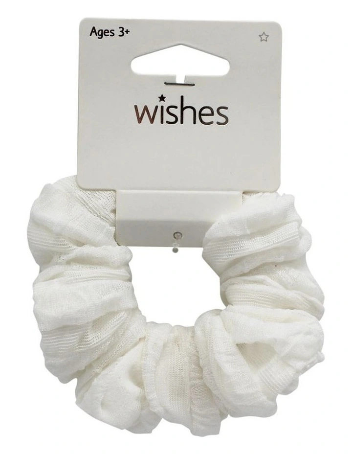Wishes Textured Scrunchie in White | MYER